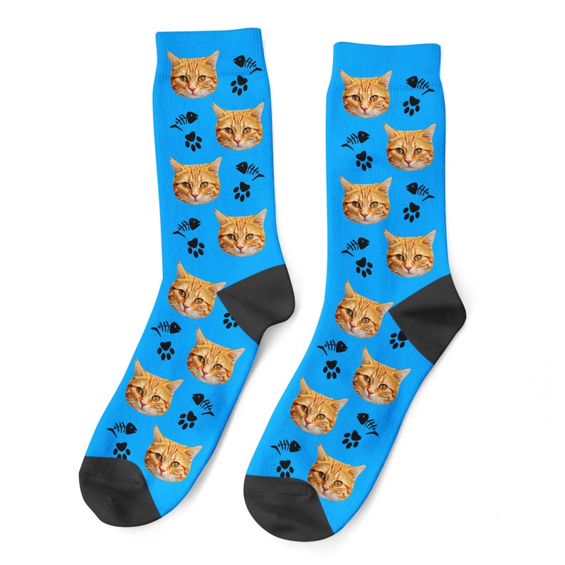 Custom Cat Face Socks Personalized Pet Photo Socks Custom - Etsy