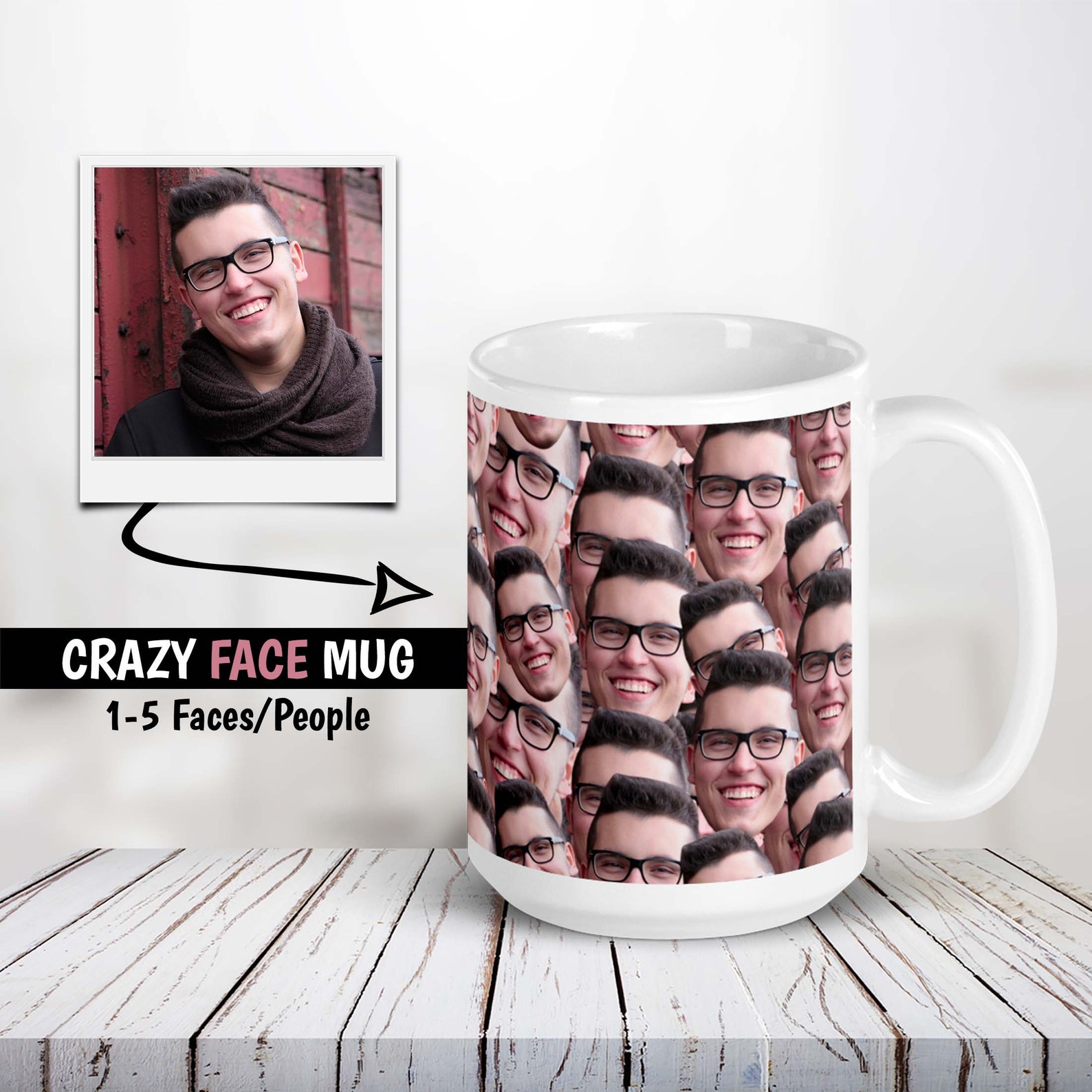 Crazy Face Mug Photo Mug Picture Mug Funny Faces Mug - Etsy