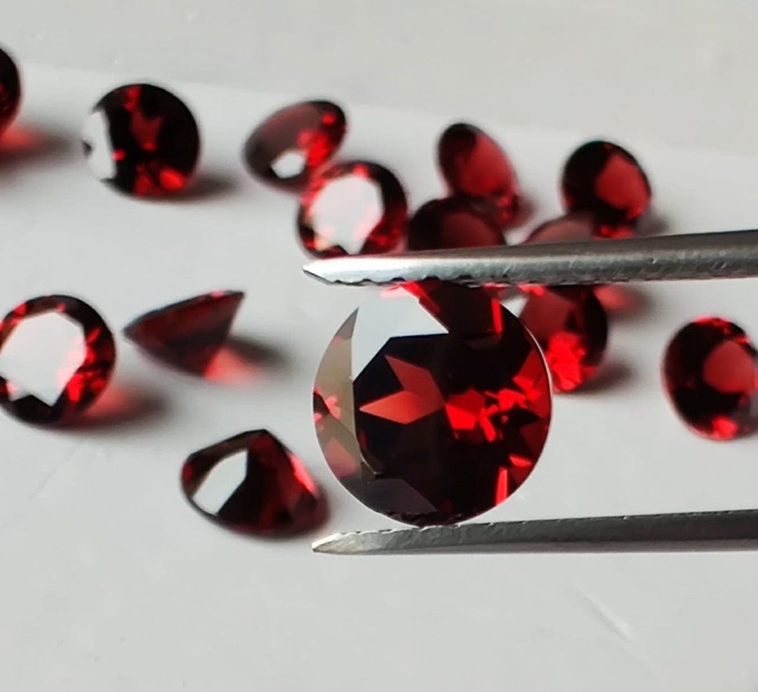 Natural Garnet/aaa+quality/ Faceted Round/ Red Garnet/ 5mm/6mm/7mm/8mm ...