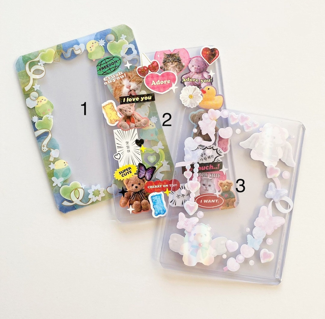 Photocard Toploaders Decorated Designs 3 Green Neutral Cute - Etsy