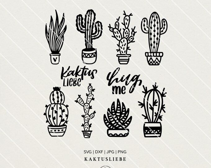 Cactus Love Plotter and Laser File Svg Dxf Jpg Png - Etsy
