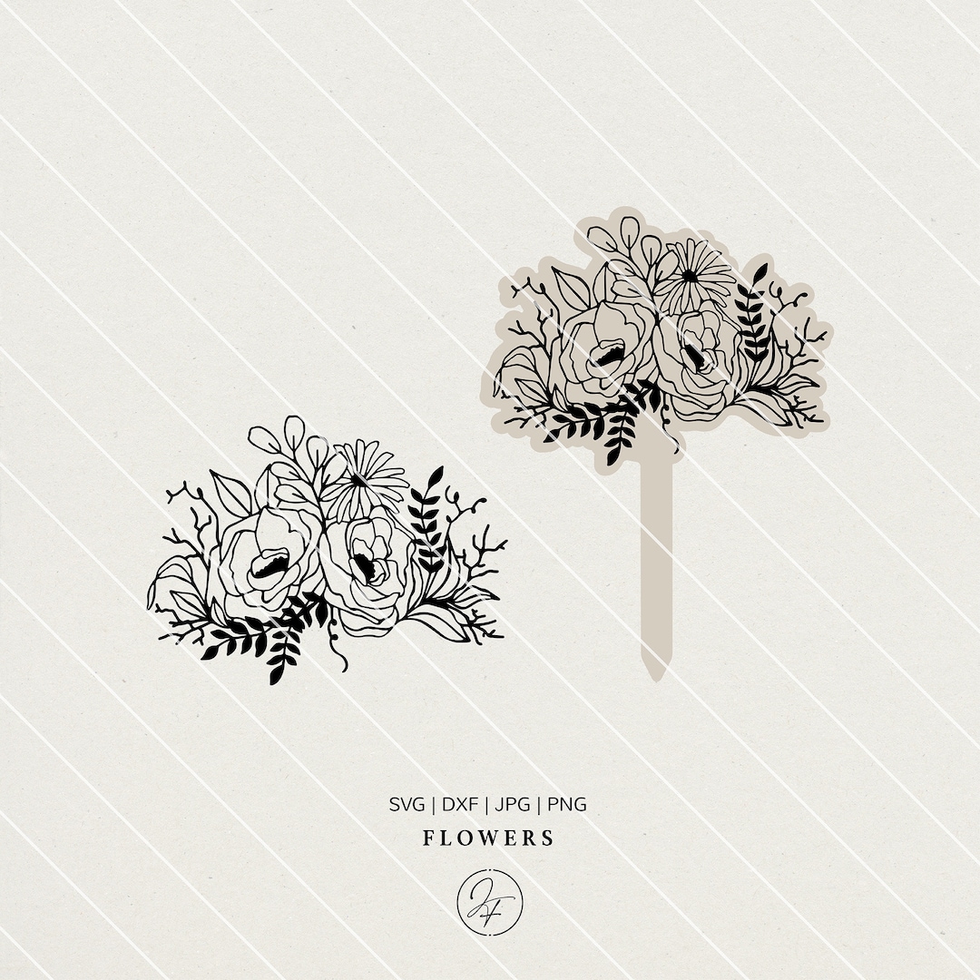 Flowers Set Plotter and Laser File Svg Dxf Jpg Png - Etsy