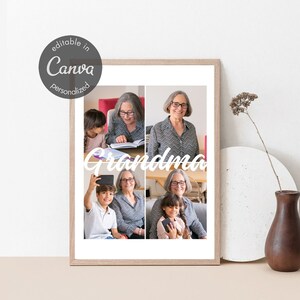 EDITABLE GRANDMA Photo Collage Template, Grandmother Photo Template ...