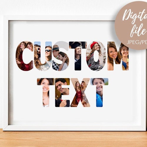 Personalised Photo Collage Custom Photo Collage Your Text - Etsy
