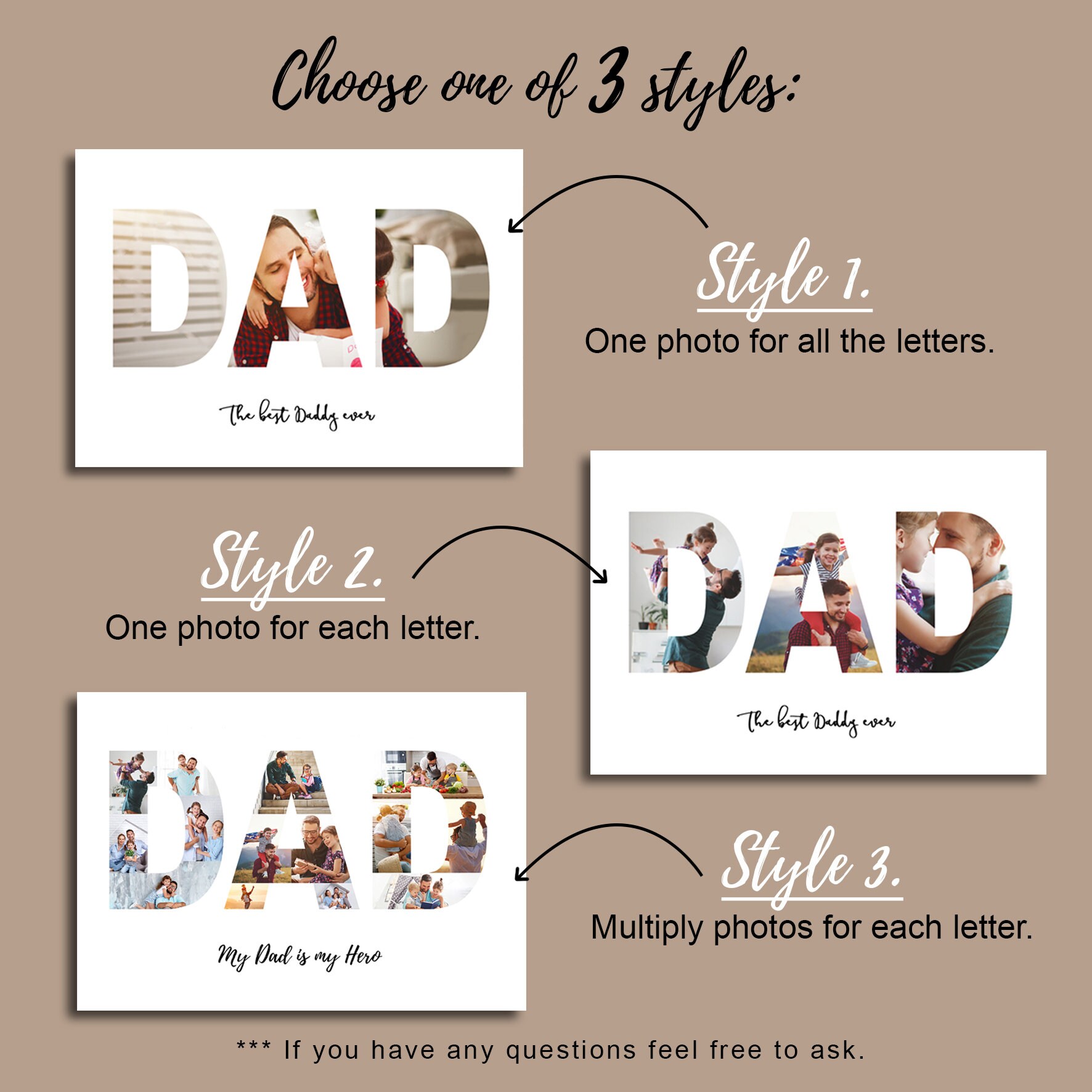 Personalised Photo Collage Custom Photo Collage Your Text - Etsy