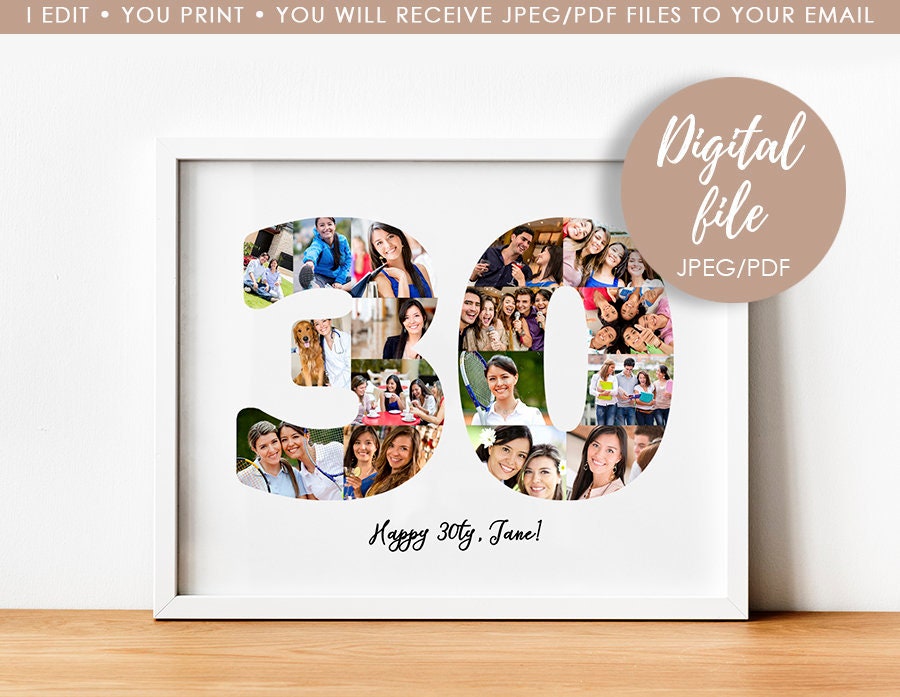 30 Jahre Fotocollage 30 Jahre Geburtstagsgeschenk - Etsy.de