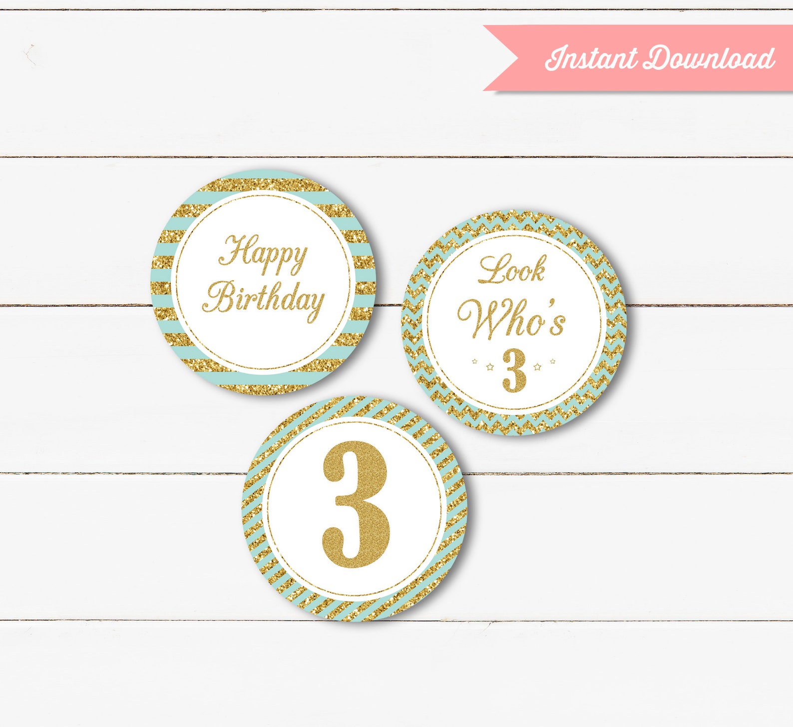 14 Mint and Gold Glitter Digital Papers, Printable Papers, Gold Paper ...