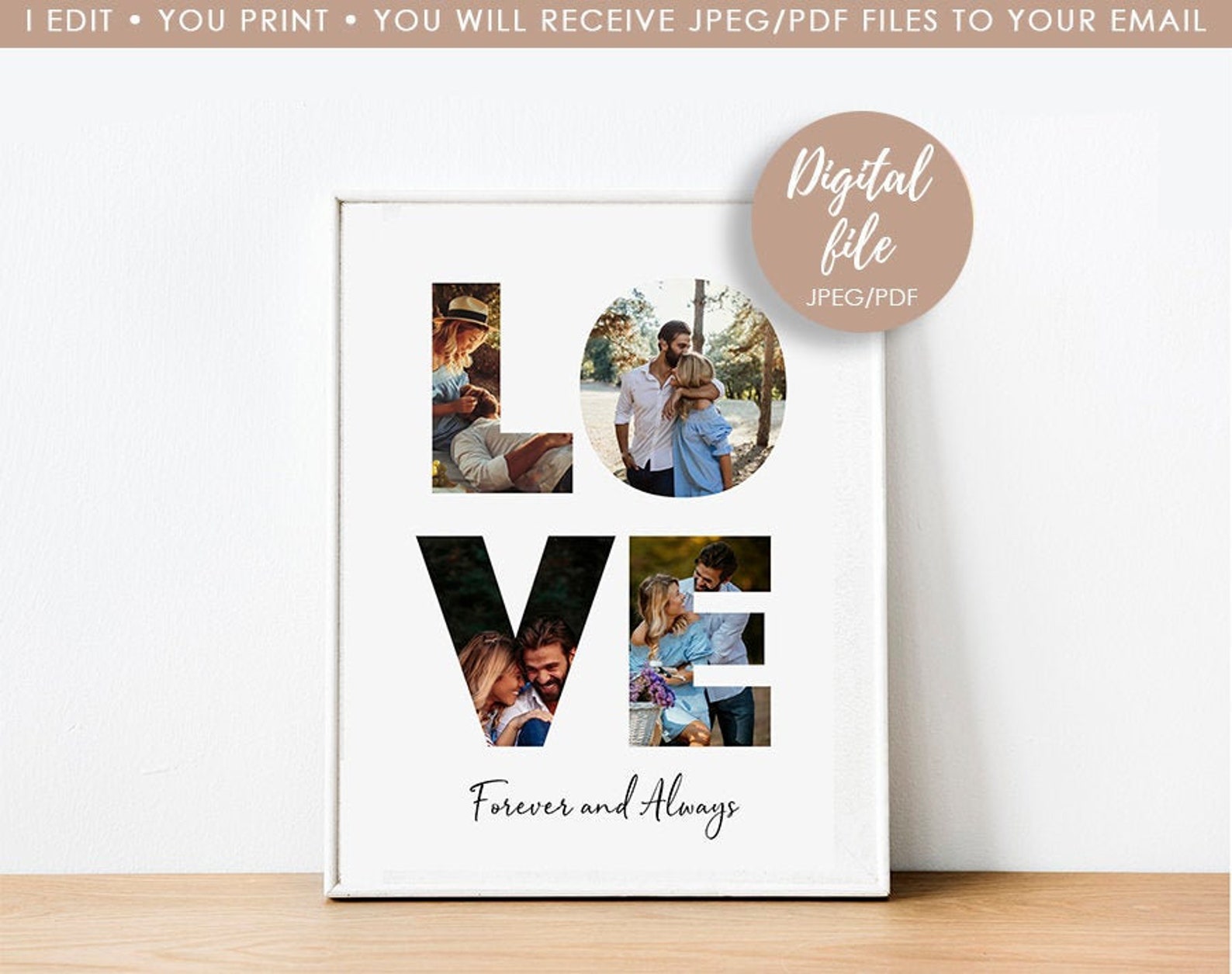 Love Photo Collage Wedding Photo Collage Anniversary Photo - Etsy