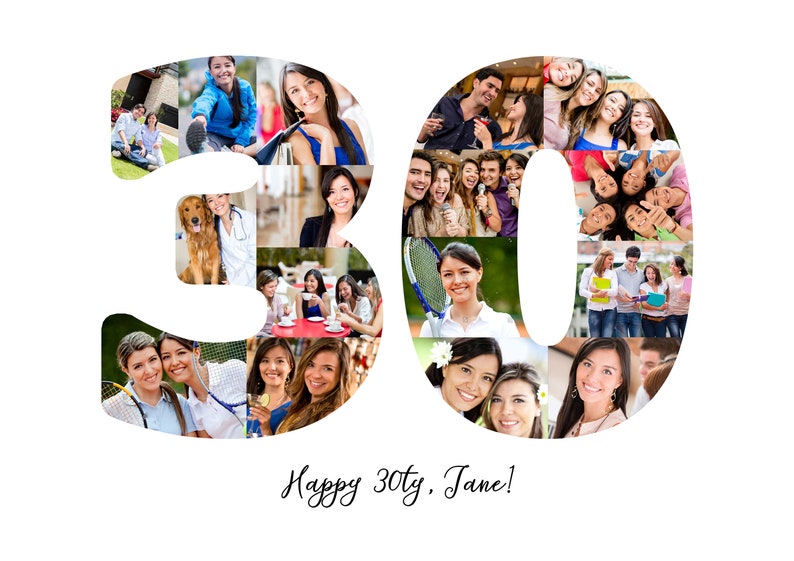 30 Years Photo Collage 30 Years Birthday Gift Anniversary | Etsy