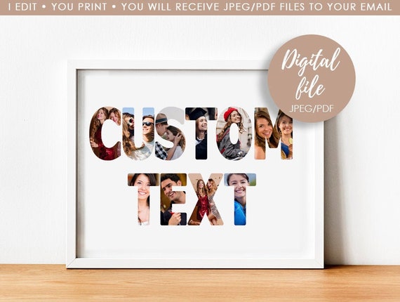 Personalised Photo Collage Custom Photo Collage Your Text - Etsy