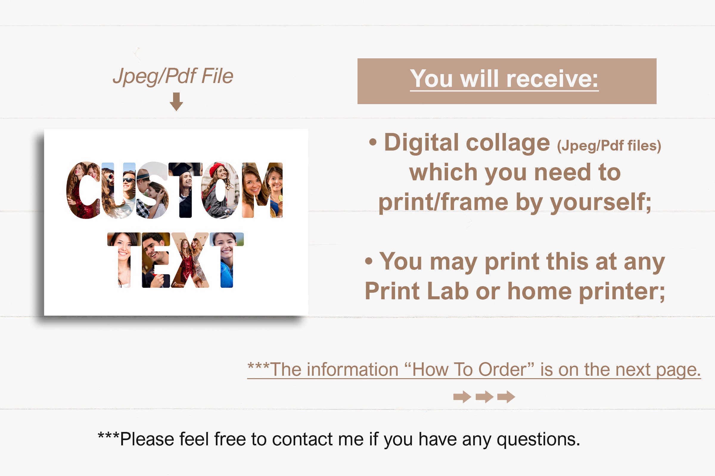 Personalised Photo Collage Custom Photo Collage Your Text - Etsy