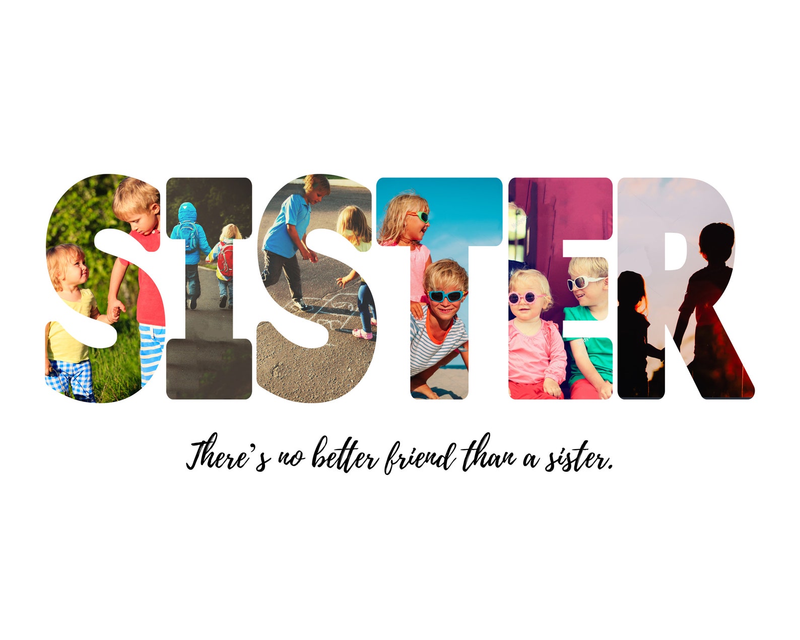 Sisters Photo Collage Sister Photo Gift Sister Birthday - Etsy