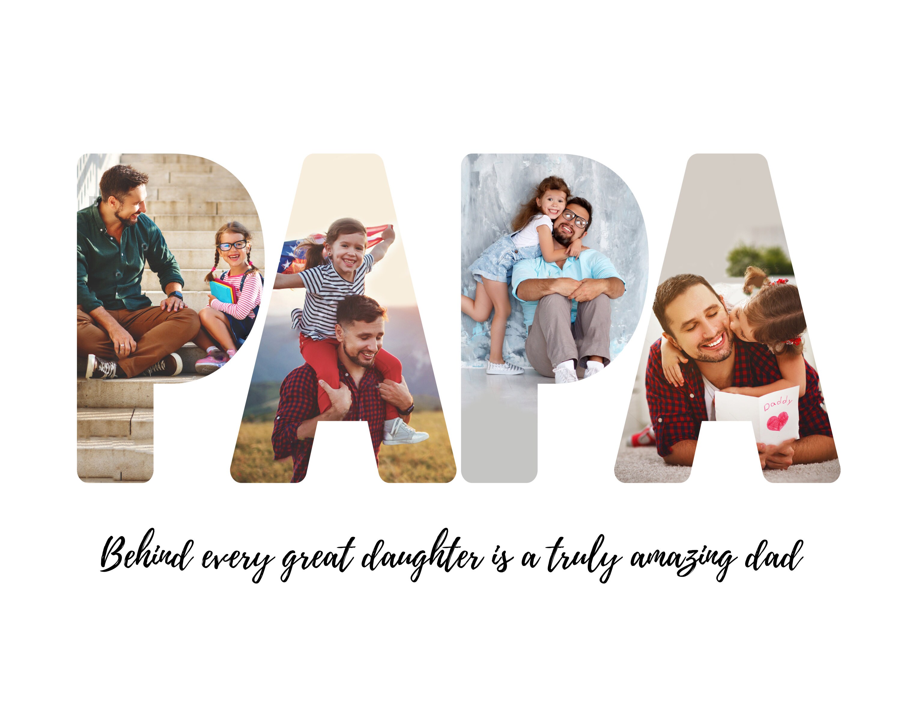 Papa Photo Collage Digital Gift for Dad Photo Dad Gift - Etsy