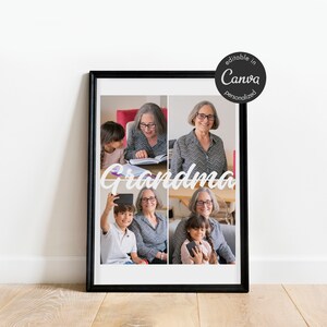 EDITABLE GRANDMA Photo Collage Template, Grandmother Photo Template ...