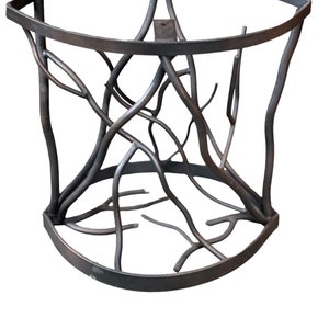 Forged Iron Leaf Shaped Branch Table Base, Rustic Accent Table, Organic ...