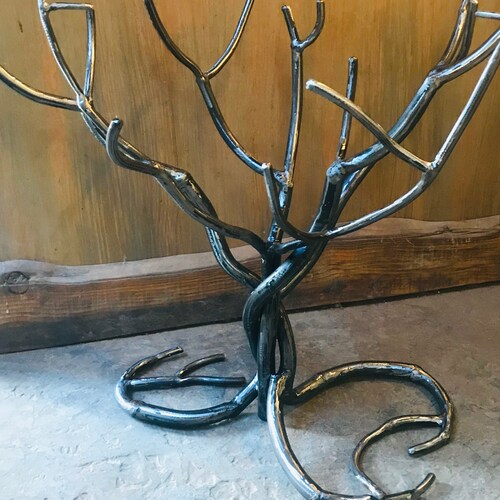 Forged Iron Crooked Tree Branch Table Accent Table Base - Etsy