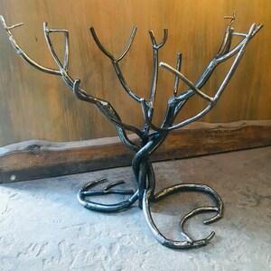 Forged Iron Woodland Tree Branch Accent Table Base, Metal End Table ...