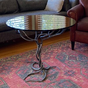 Forged Iron Woodland Tree Branch Accent Table Base, Metal End Table ...