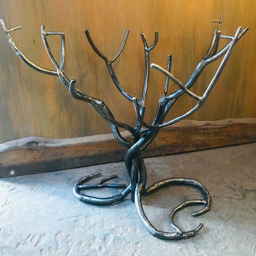 Forged Iron Forest Tree Branch Small Table Base Rustic Modern - Etsy
