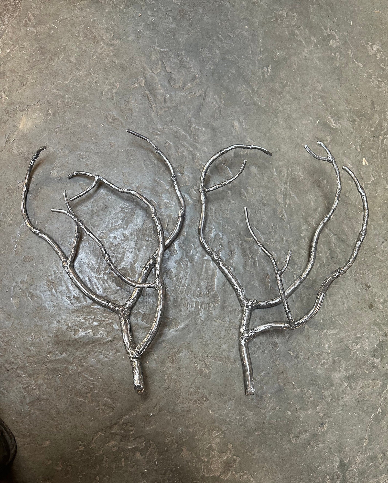 Forged Iron Decorative Tree Branches Hangers, Rustic Tree Coat Hook ...