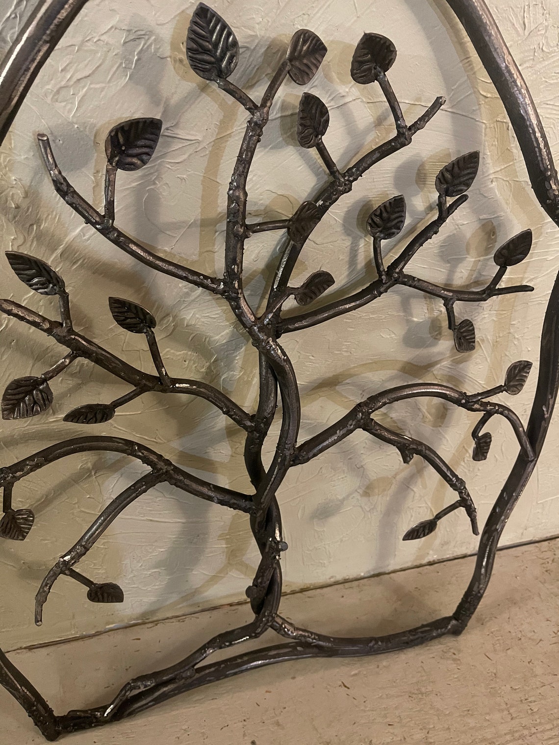Forged Iron Forest Tree Garden Gate Metal Wall Art Rustic - Etsy