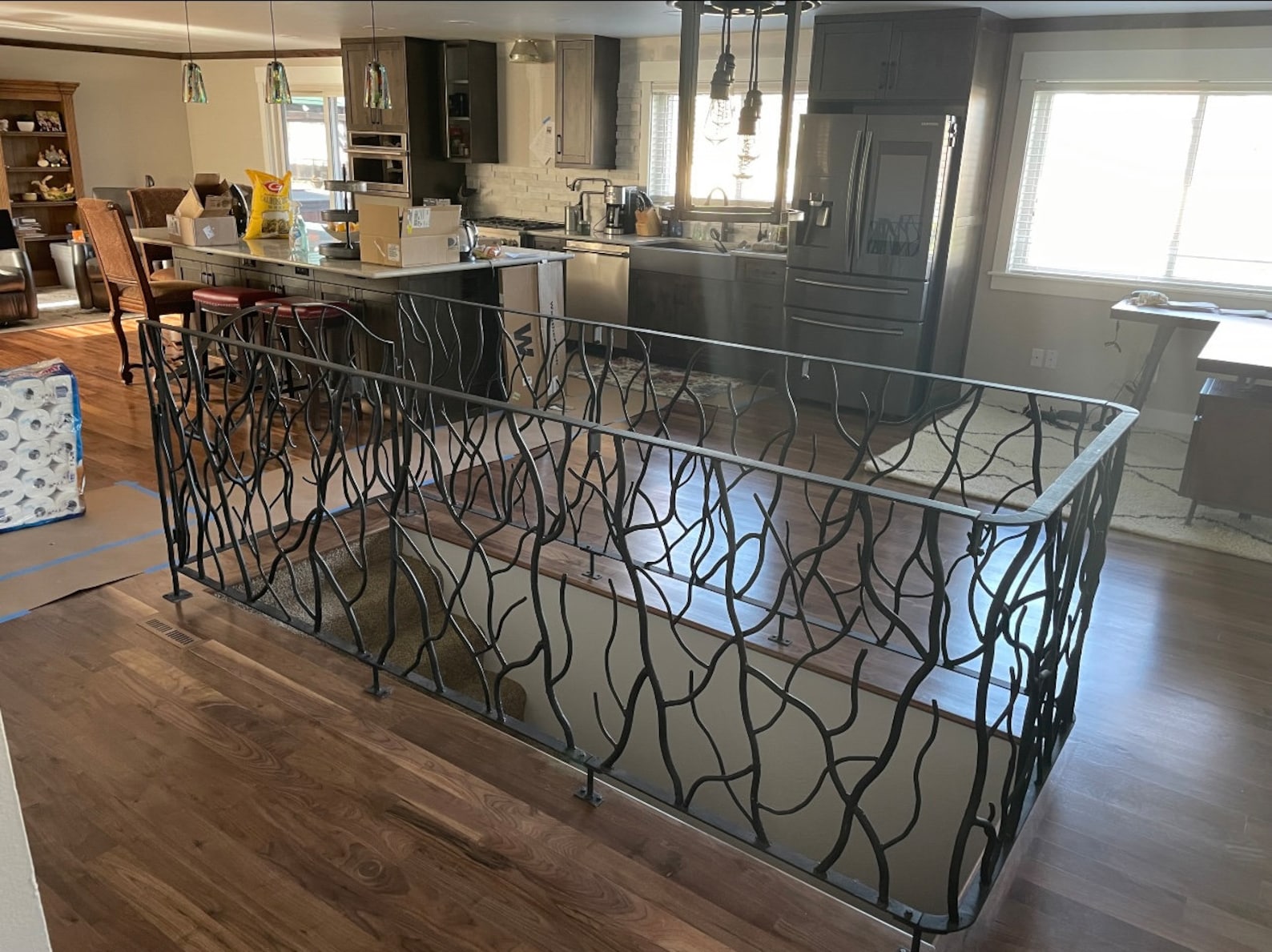 Forged Iron Rustic Branch Railing Sold by Linear Ft, Stair Railing ...