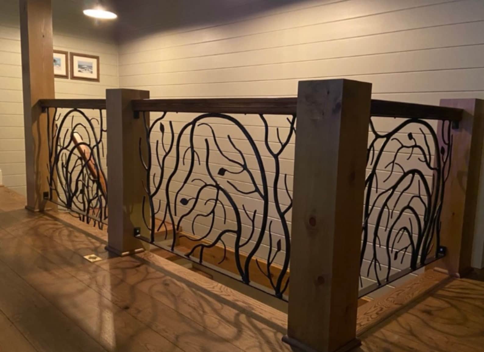Forged Iron Elegant Branch and Leaves Stair Railings, Custom Stair ...