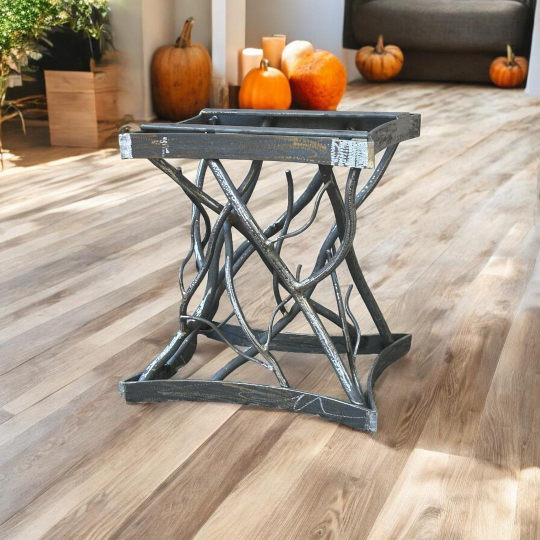 Forged Iron Rustic Elegant Branch Table Base, Metal Accent Table ...