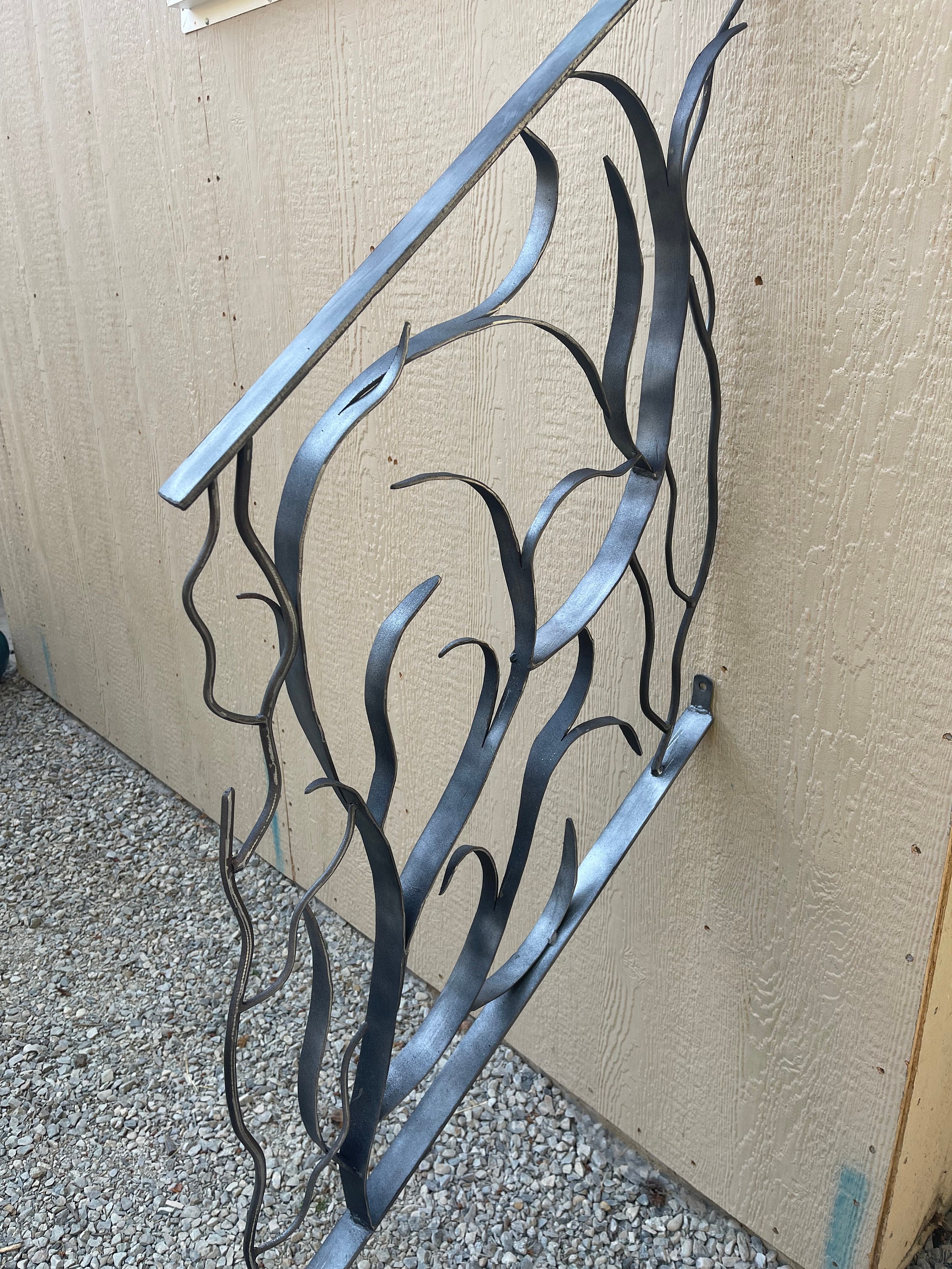 Forged Iron Seaweed Coral Ocean Stair Railing, Coastal Design Railing ...