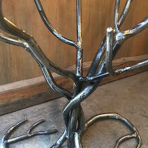 Forged Iron Woodland Tree Branch Accent Table Base, Metal End Table ...