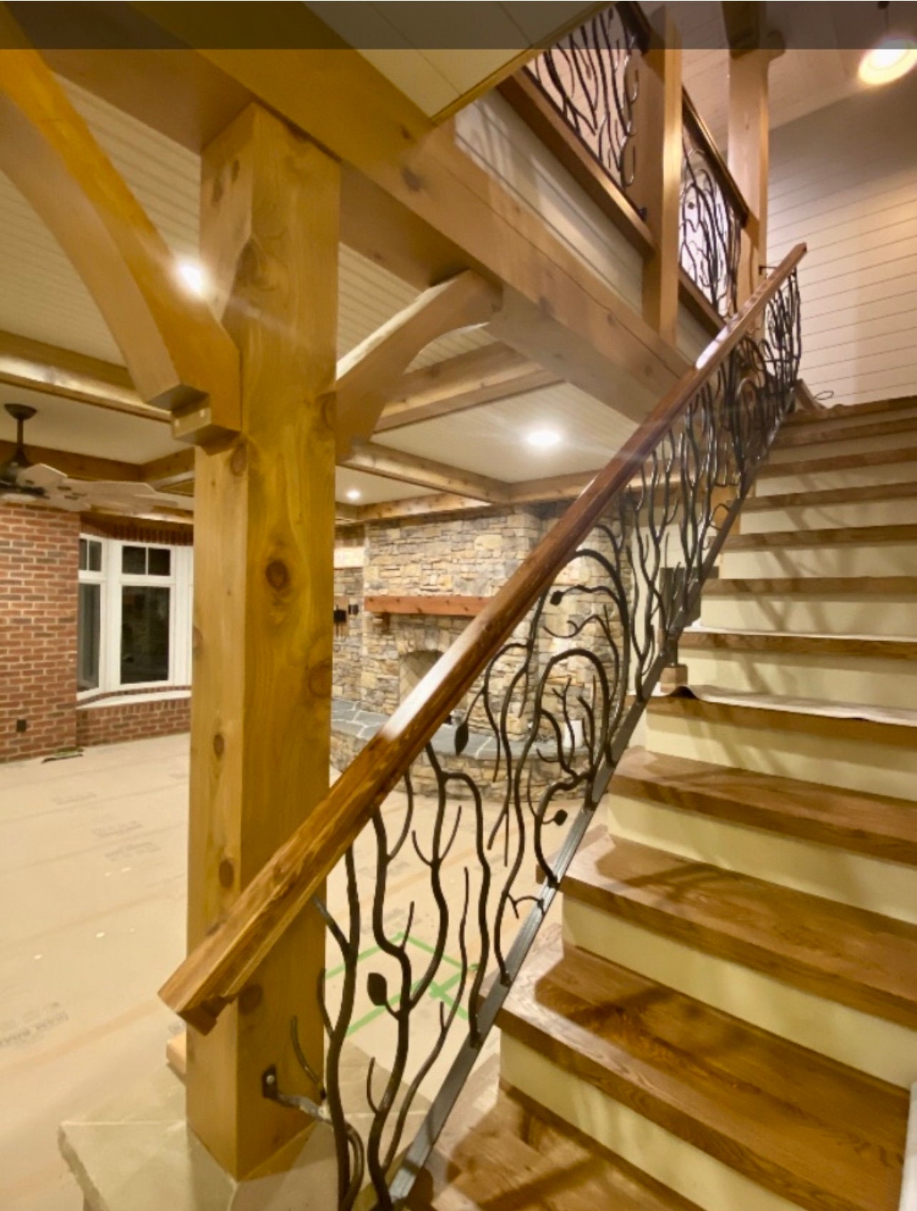 Forged Iron Elegant Branch and Leaves Stair Railings, Custom Metal ...