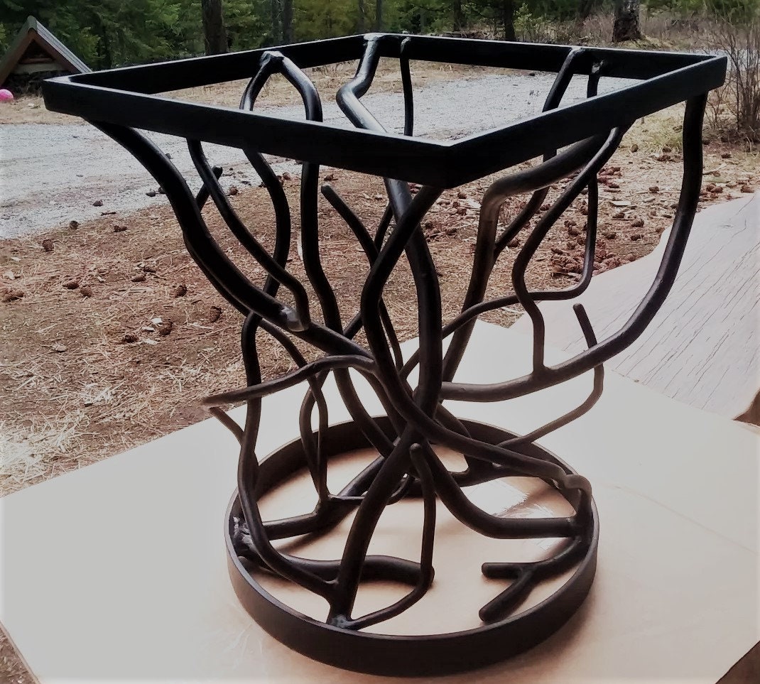 Forged Iron Branch Table Base Metal Accent Table Rustic - Etsy