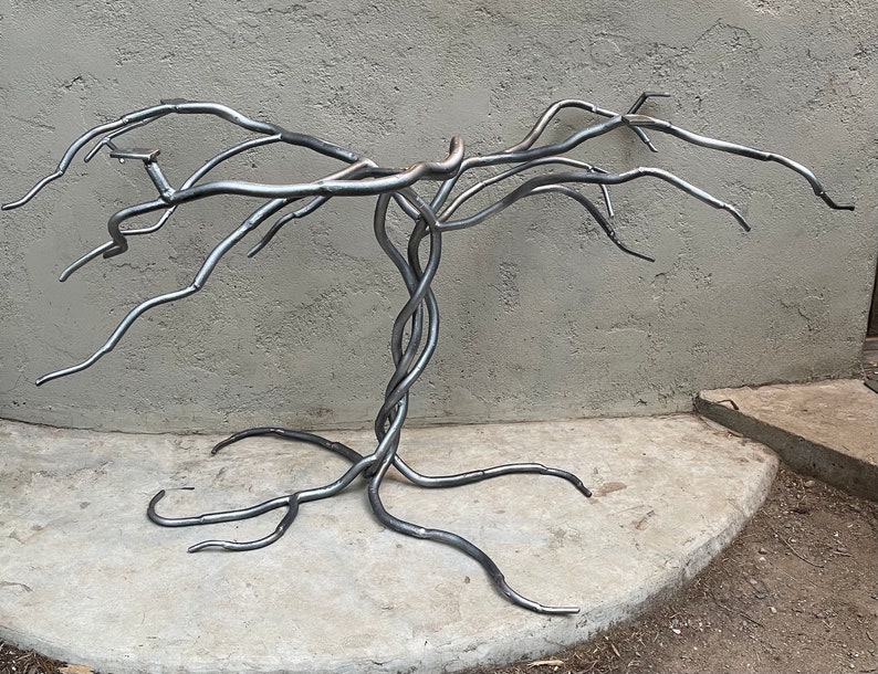 Forged Iron Crooked Tree Branch Table Accent Table Base - Etsy