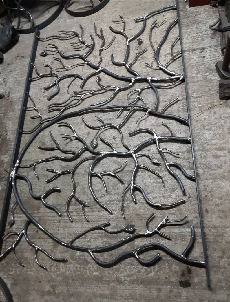 Forged Iron Elegant Branch and Leaves Headboard Foot board | Etsy