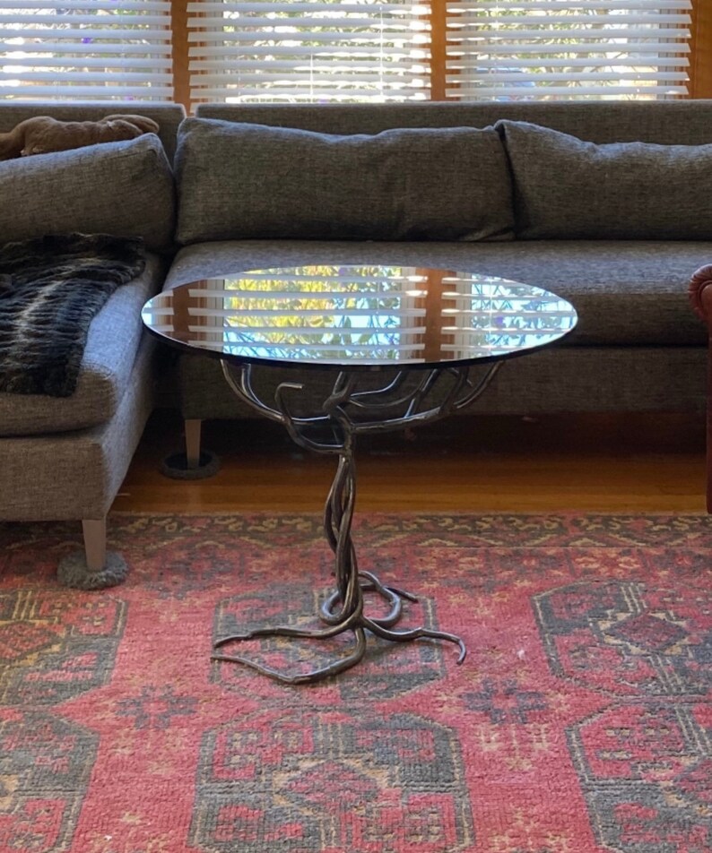 Forged Iron Woodland Tree Branch Accent Table Base Metal End | Etsy