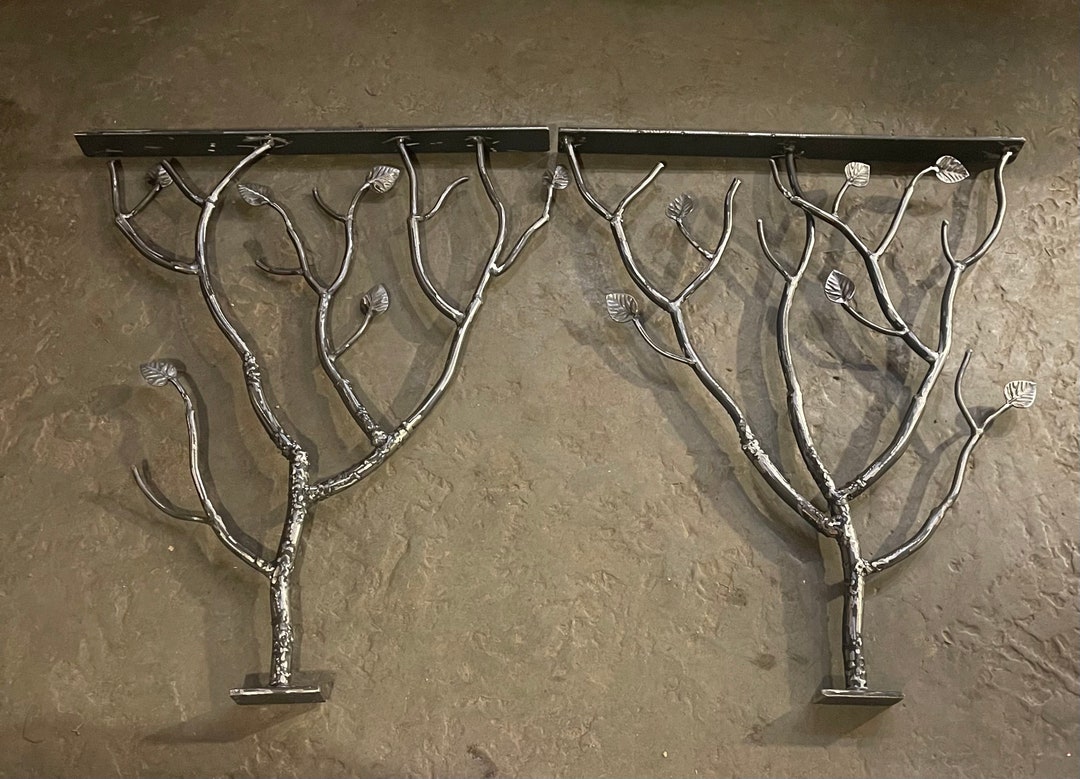 Forged Iron Forest Trees With Leaves Table Trestles Modern - Etsy
