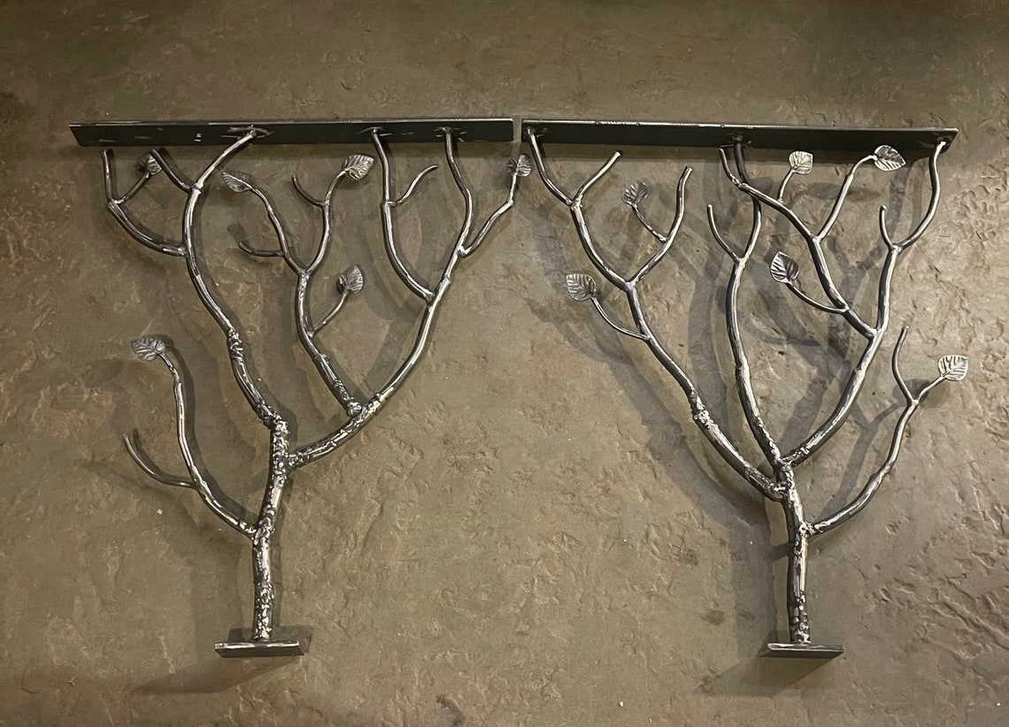 Forged Iron Forest Trees With Leaves Table Trestles Modern - Etsy