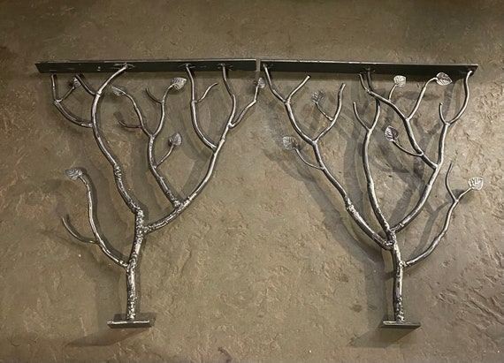 Forged Iron Forest Trees With Leaves Table Trestles Modern - Etsy