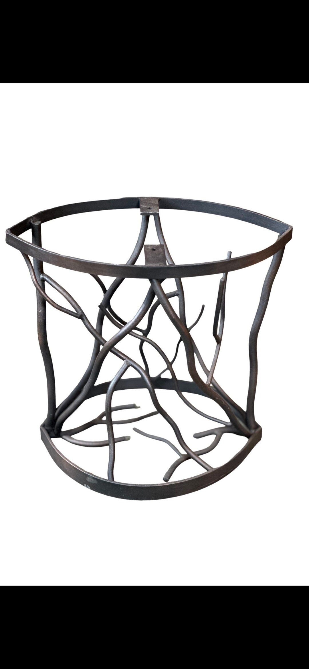 Forged Iron Leaf Shaped Branch Table Base, Rustic Accent Table, Organic ...