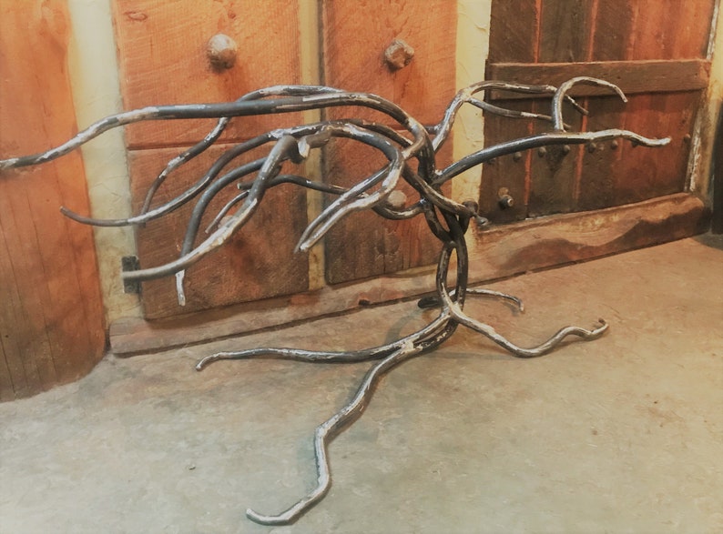Forged Iron Twisted Leaning Tree Branch Coffee Table Base for - Etsy ...
