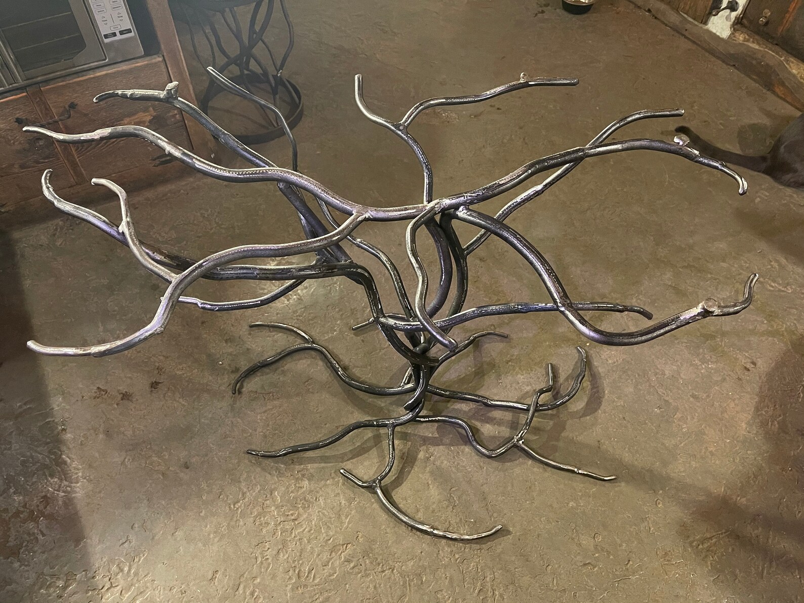 Forged Iron Crooked Tree Branch Table Accent Table Base | Etsy