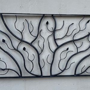 Forged Iron Scandinavian Forest Design Stair Railing, Custom Iron ...