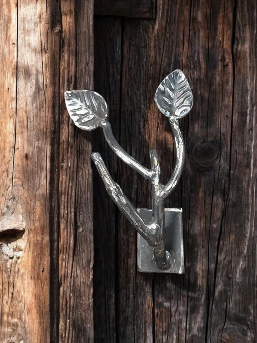 Forged Iron Branch Wall Hook, Rustic Wall Hook, Branch Cabinet Pull ...