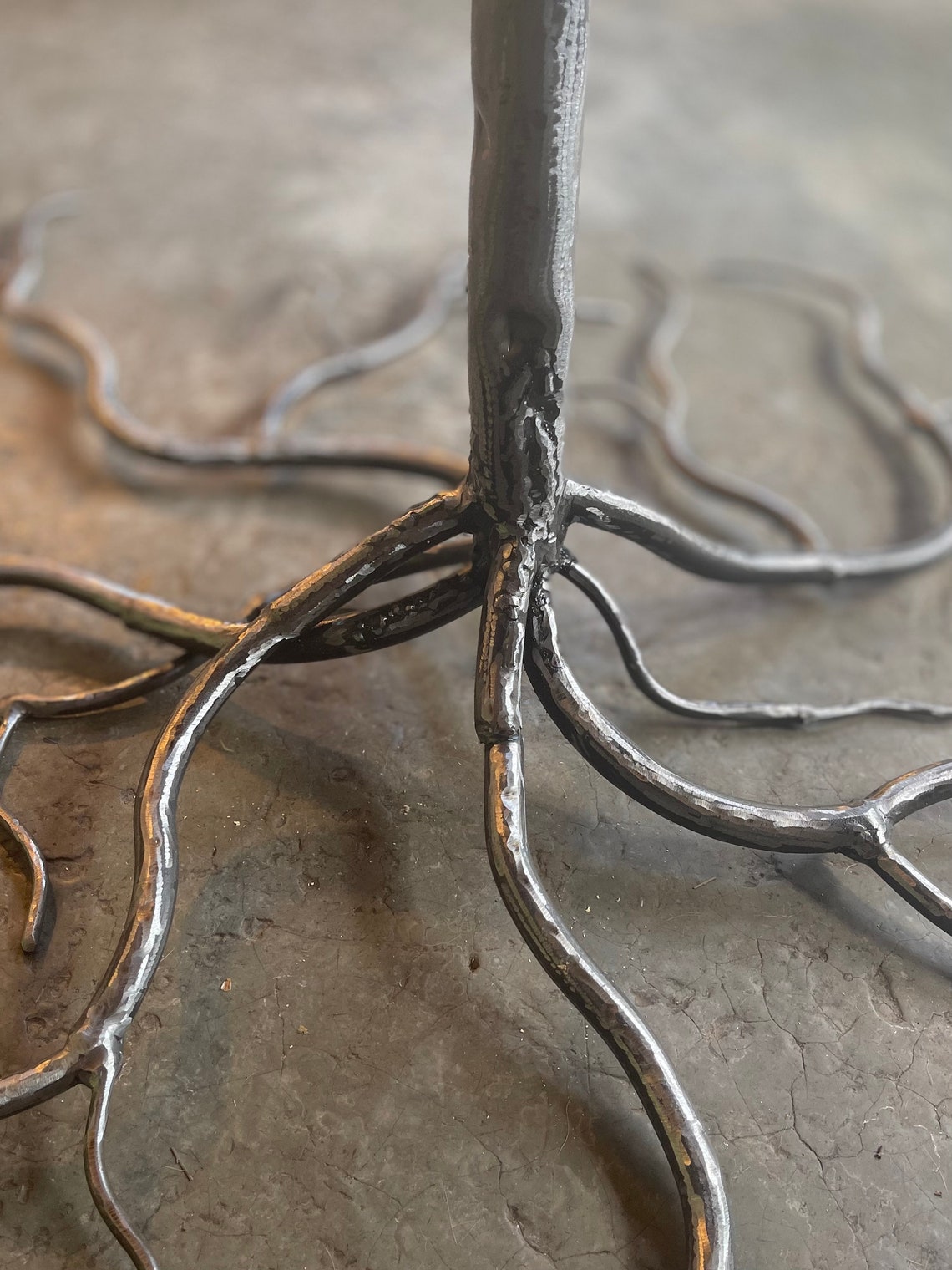 Forged Iron Wandering Tree Root Base, Rustic Coffee Table Base, Modern ...