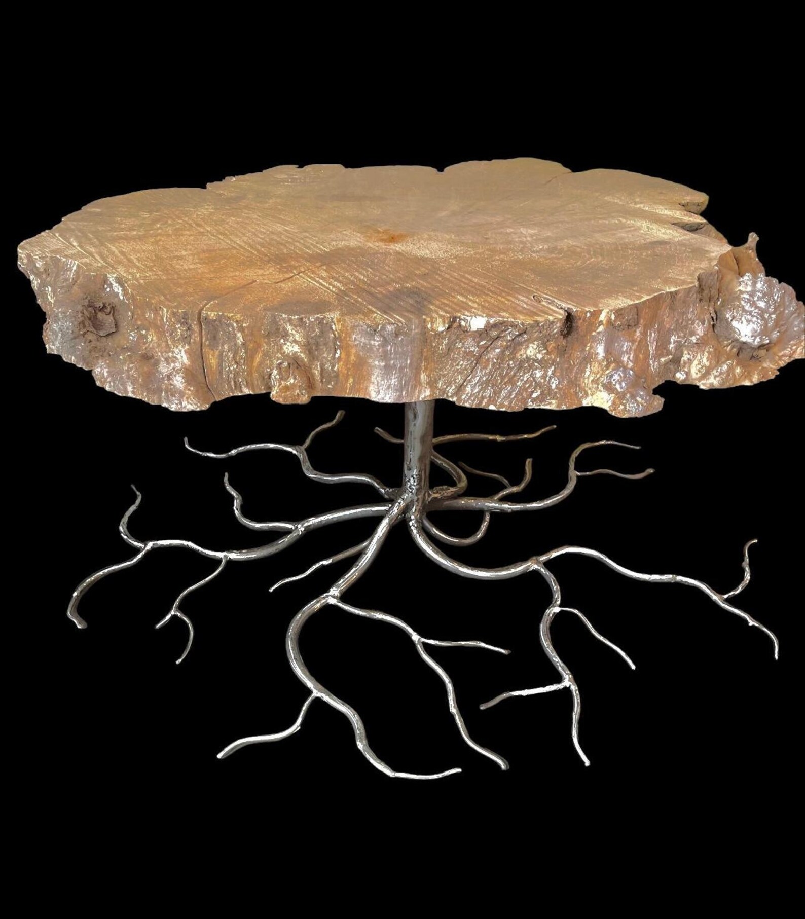 Forged Iron Wandering Tree Root Base, Rustic Coffee Table Base, Modern ...