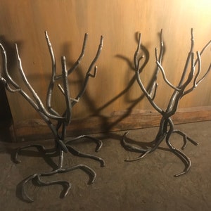 Forged Iron Woodland Tree Branch Accent Table Base, Metal End Table ...