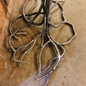 Forged Iron Forest Tree Branch Small Table Base, Rustic Modern Metal ...