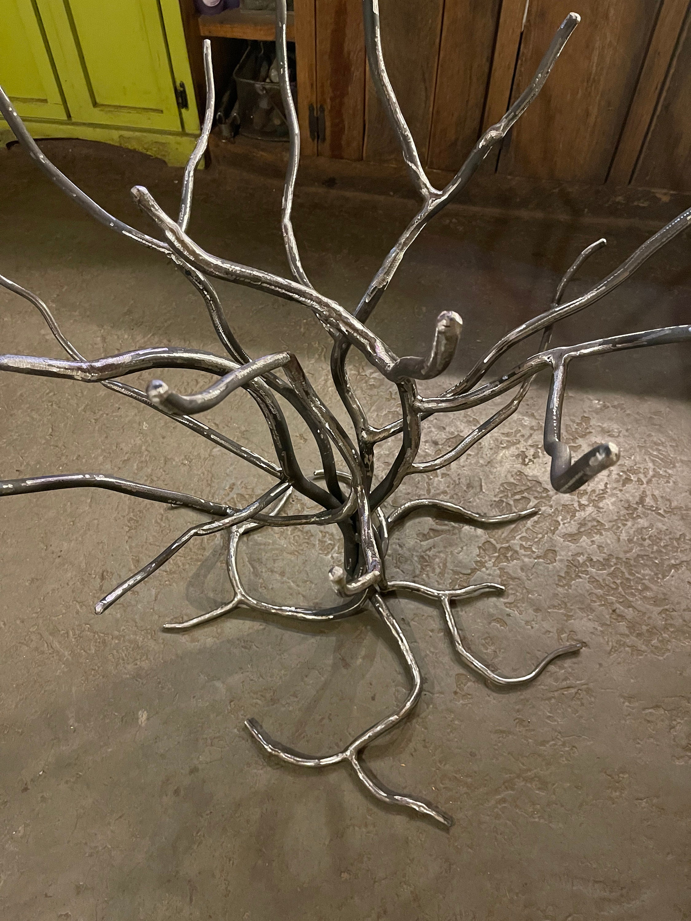 Forged Iron Forest Branch Dining Table Base, Rustic Organic Tree ...
