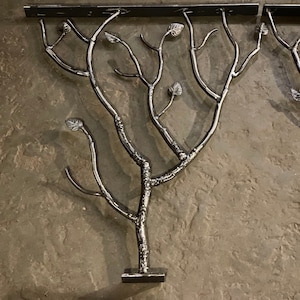 Forged Iron Forest Trees With Leaves Table Trestles, Modern Rustic ...
