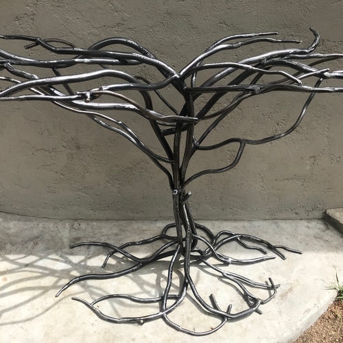 Forged Iron Twisted Leaning Tree Branch Table Base Metal - Etsy